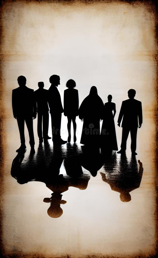 Figures, Silhouettes of People on a Light Background Stock Illustration ...