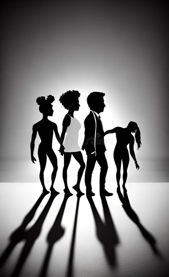 Figures, Silhouettes of People on a Light Background Stock Illustration ...