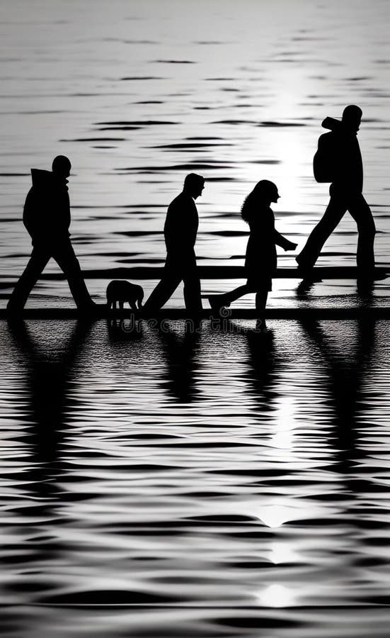 Figures, Silhouettes of People on a Light Background Stock Illustration ...