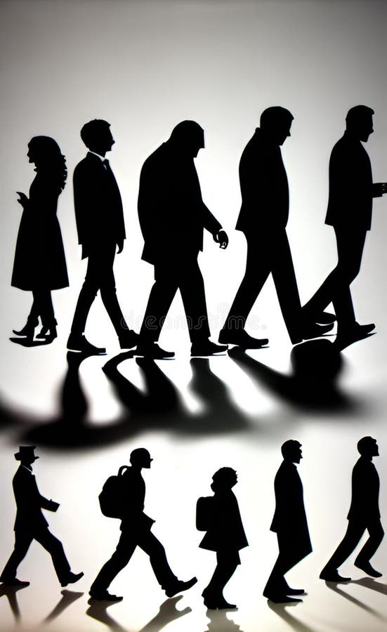 Figures, Silhouettes of People on a Light Background Stock Illustration ...