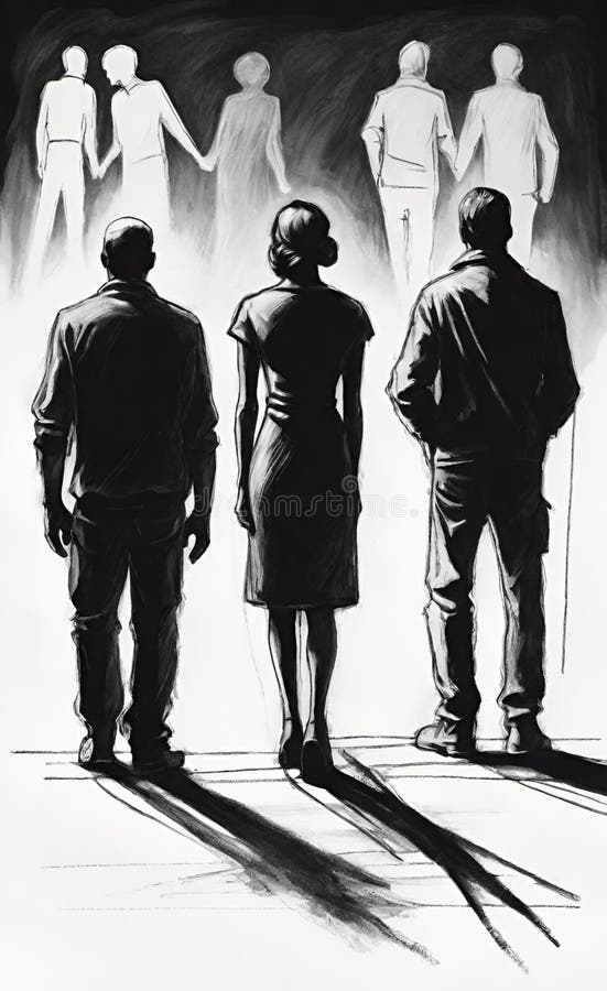 Figures, Silhouettes of People on a Light Background Stock Illustration ...