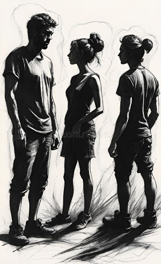 Figures, Silhouettes of People on a Light Background Stock Illustration ...