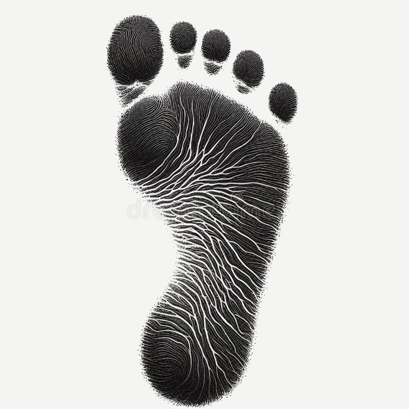Imprint of a Human Foot on a White Background Stock Illustration ...
