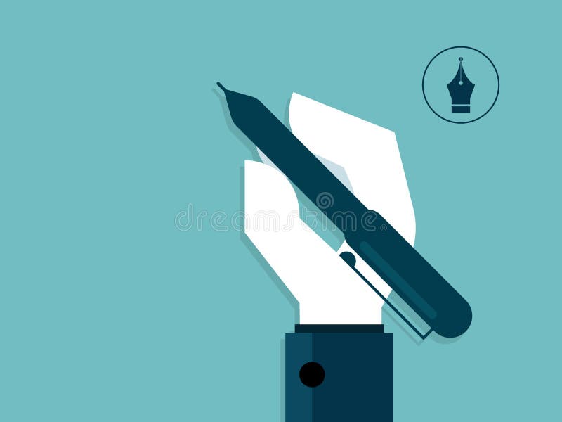 Illustration of Human Hand Holding Pen Stock Vector - Illustration of ...