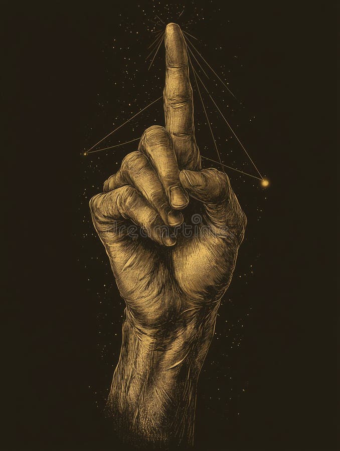 Illustration of the Human Hand Pointing with Index Finger, Modern ...