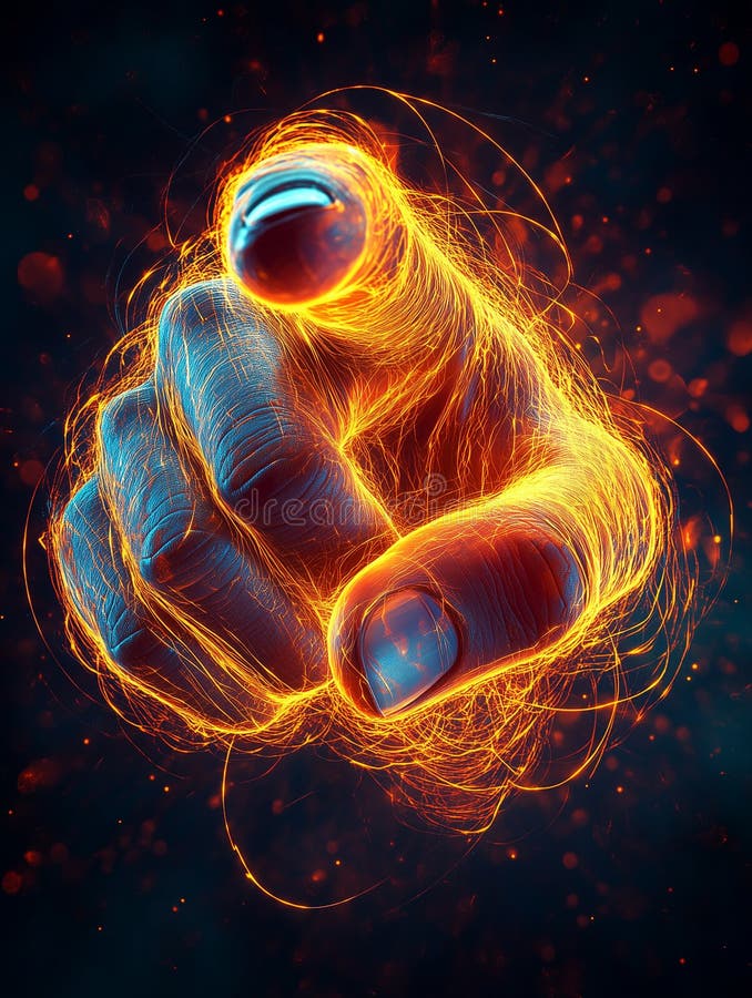 Illustration of the Human Hand Pointing with Index Finger, Modern ...