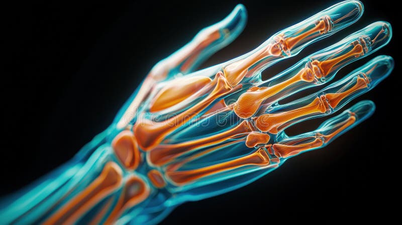 Illustration of a Human Hands Skeletal Structure Stock Illustration ...