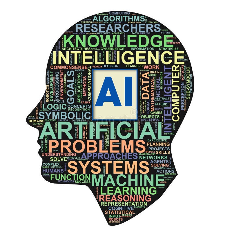 3d Artificial Intelligence AI Wordcloud Stock Illustration ...