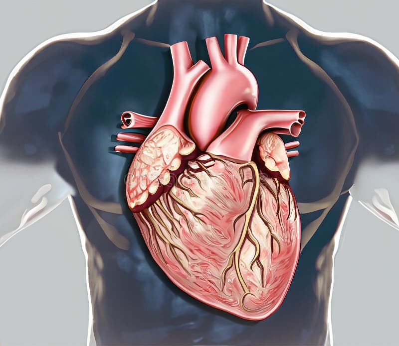 The Illustration of Human Heart Stock Illustration - Illustration of ...