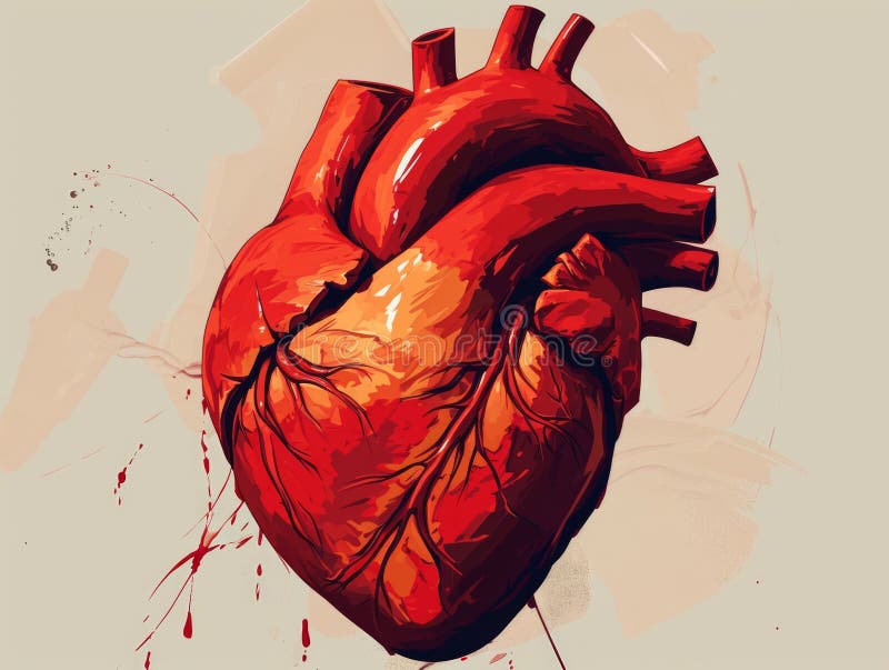 Illustration of Human Heart. Human Heart Anatomy. Anatomy Stock ...