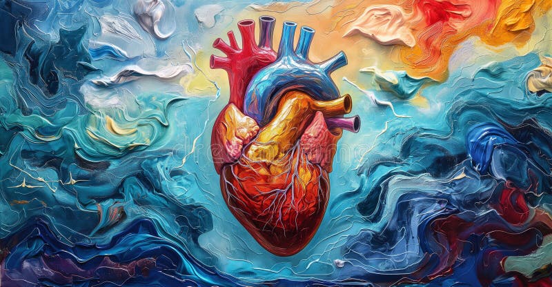 Illustration with the Human Heart in Space, the Importance of the Human ...