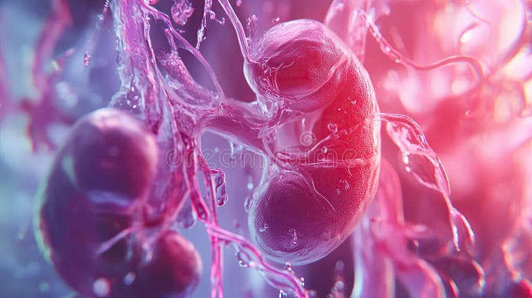 Illustration of Human Kidneys with Detailed Nephron Structures – High ...