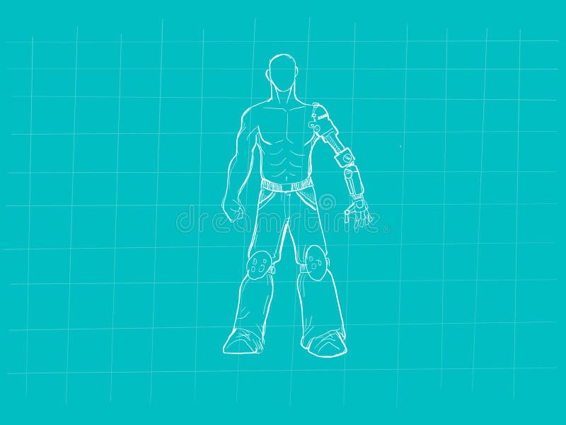 Illustration of Human-like Robot Technology or Bio Robot Concept for ...