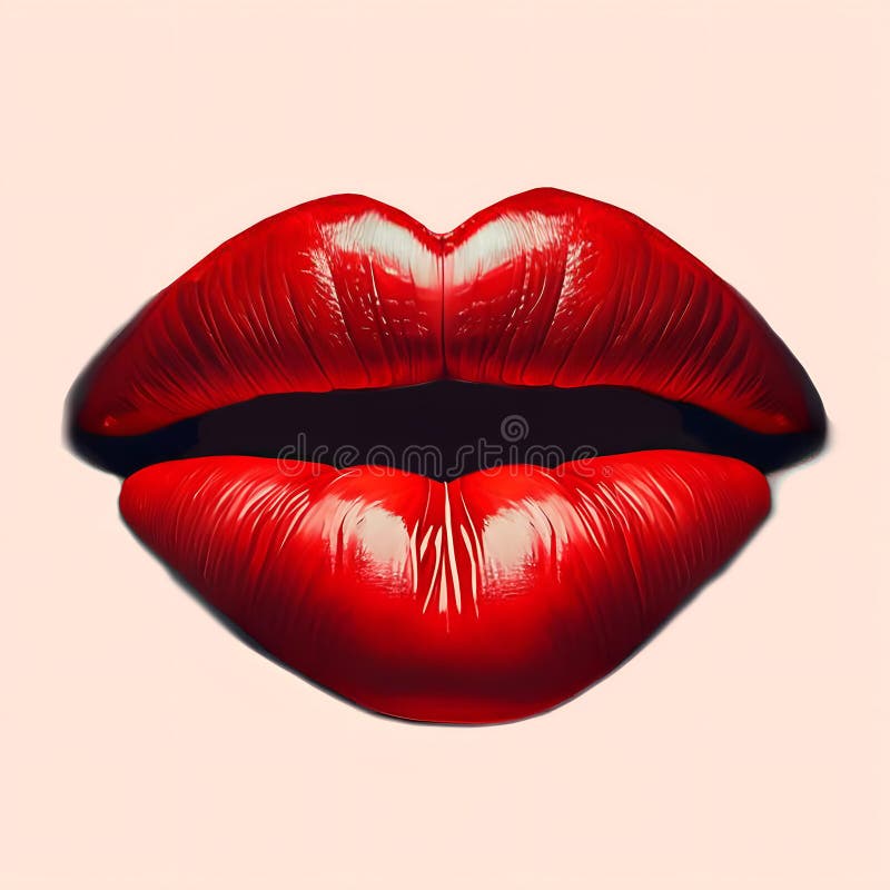 Illustration of Human Lips Close-up Stock Illustration - Illustration ...