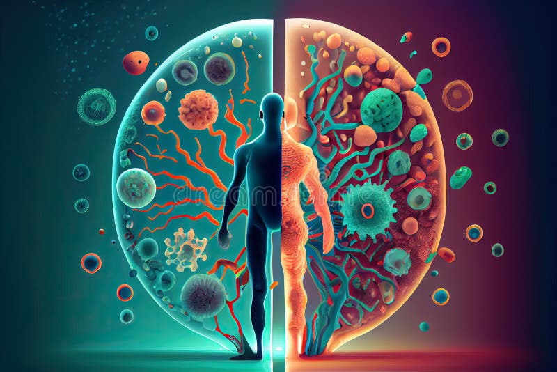 Illustration of Human Microbiota Stock Illustration - Illustration of ...