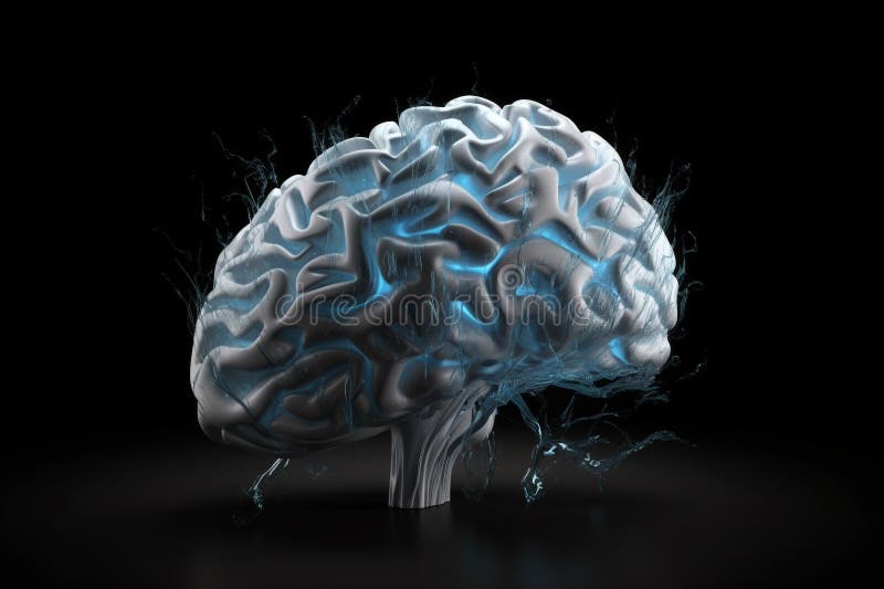 Illustration of Human Neurons Brains Thinking Activity Process ...