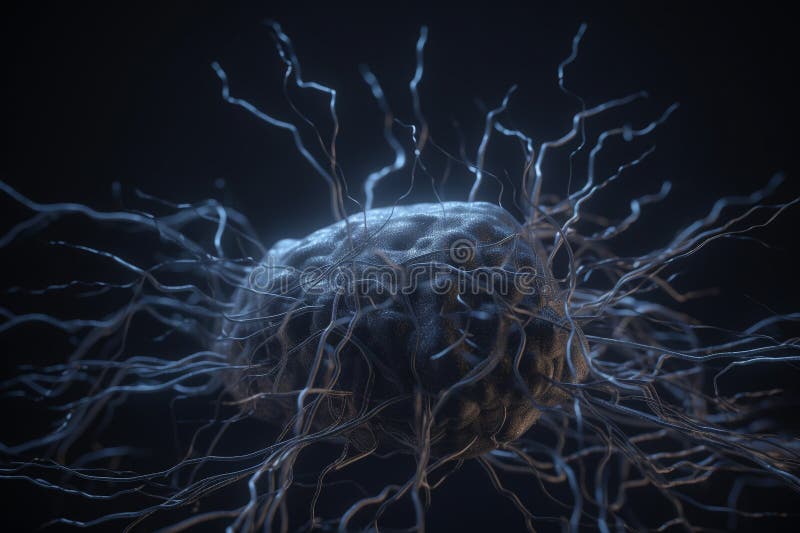 Illustration Of Human Neurons Brains Thinking Activity Process