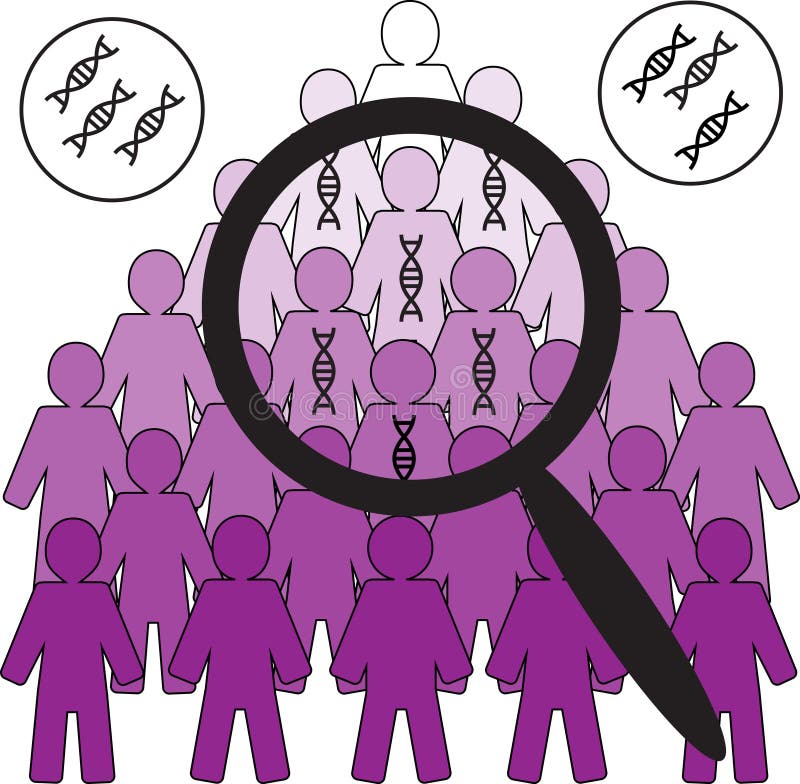 Illustration of Human Population Carrying DNA - Population Genetics and ...