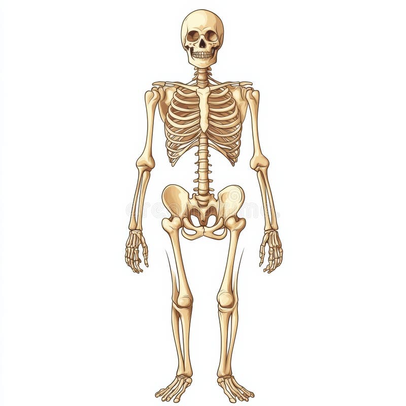 Human Skeletal System Illustration Showcasing Detailed Bone Structure ...