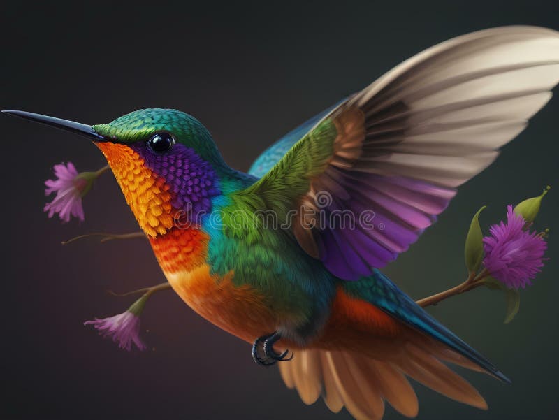 Illustration of a Hummingbird with Different Colors 5 Stock ...