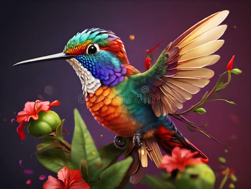 Illustration of a Hummingbird with Different Colors 2 Stock ...