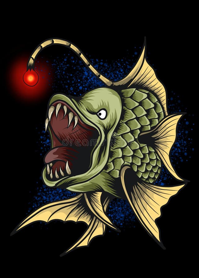 Illustration of a Hungry Predatory Fish Stock Illustration ...