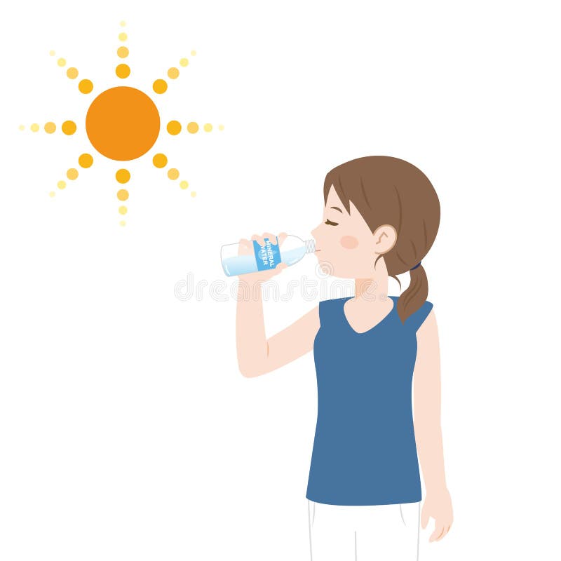 Hydration woman stock vector. Illustration of heat, simple - 181890917