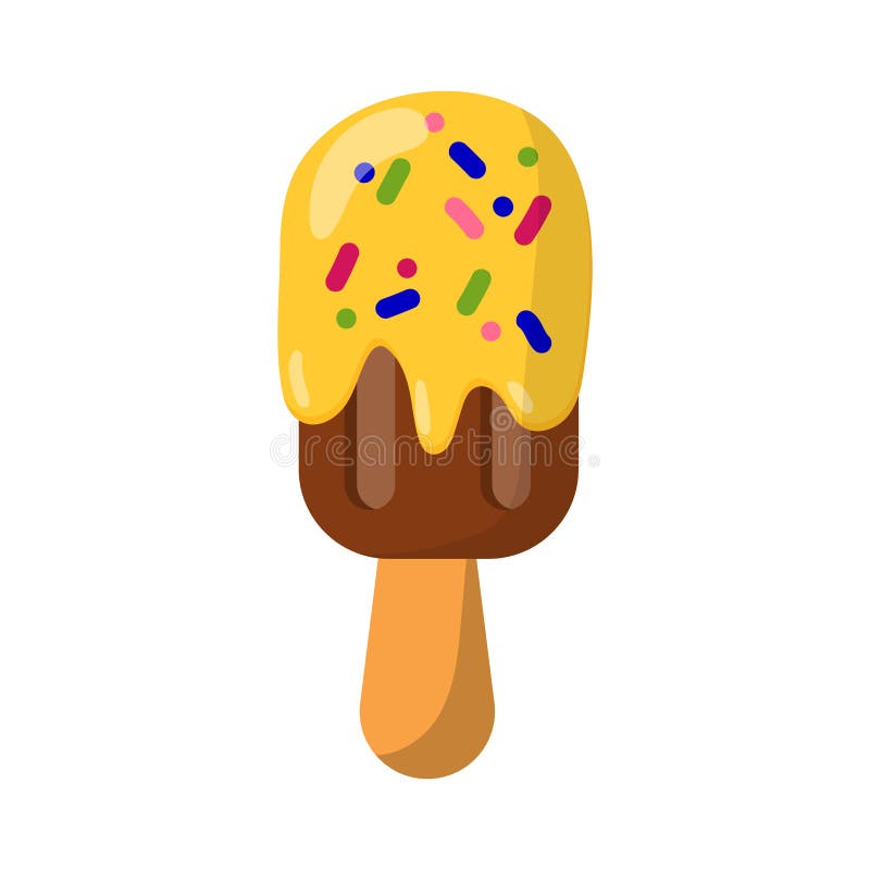Illustration Of Ice Cream On A Stick Vector Isolated On A White