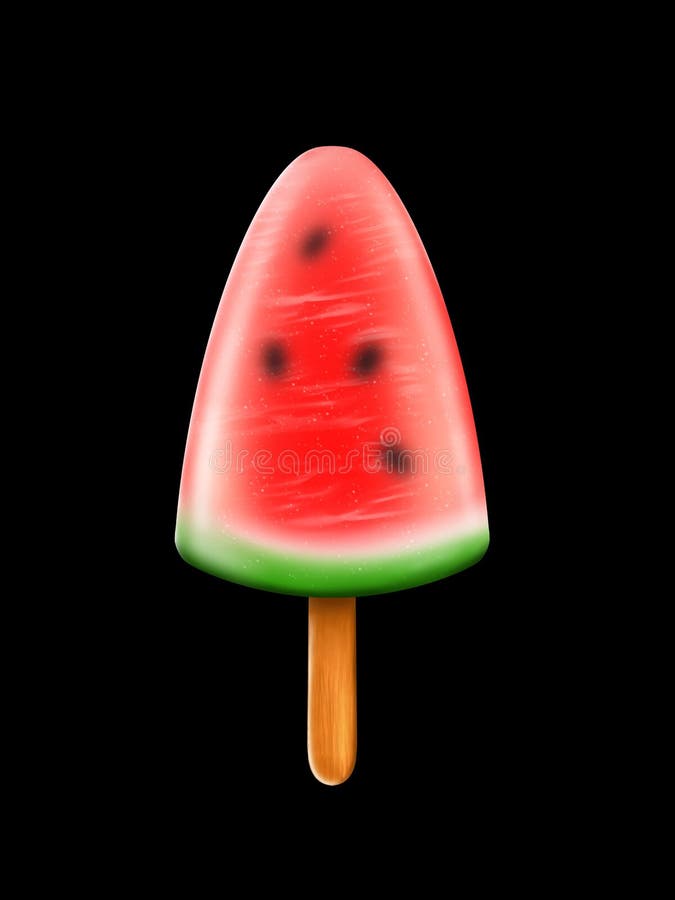 Illustration of Ice Cream in Watermelon Stock Illustration ...