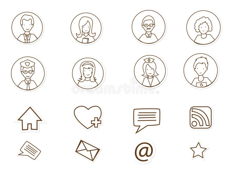Illustration Icon Collection Black and White of Set Vector Stock Vector ...