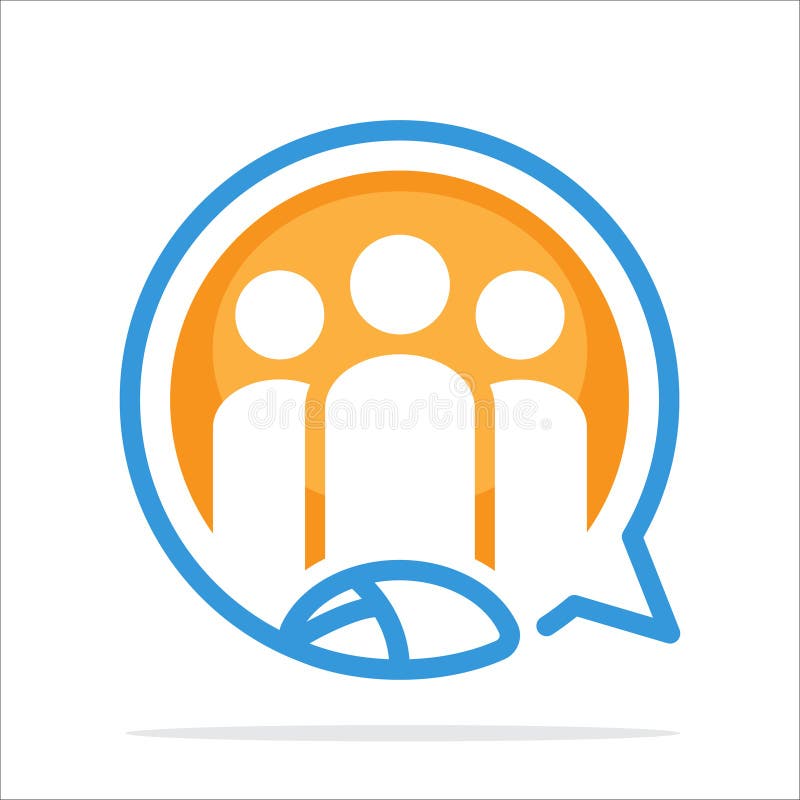 Illustration Icon with Online Community Communication Media Concept ...