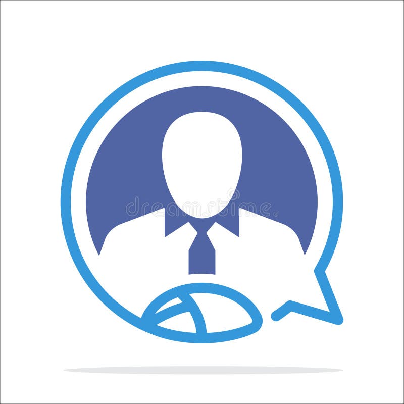 Illustration Icon with Online Employee Communication Media Concept ...