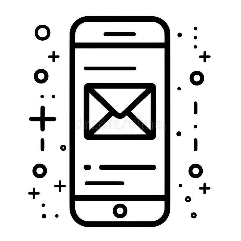Presenting Icon of an Open Email on a Smartphone, in a Simple ...