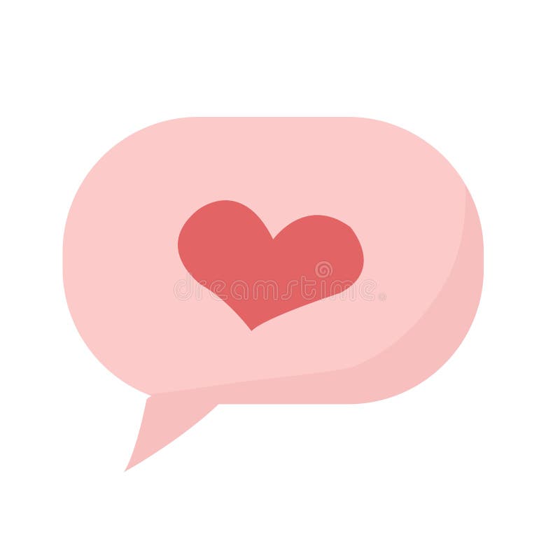 Illustration Icon of Pink Message Notification with Heart. Stock Vector ...