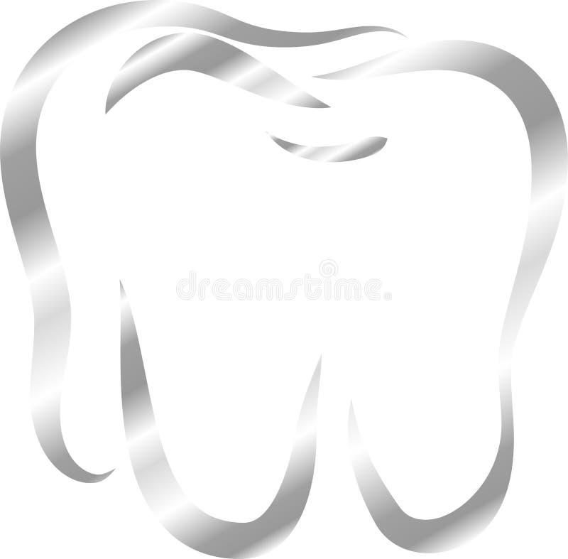 Silver Line Drawing of Tooth Stock Vector - Illustration of background ...