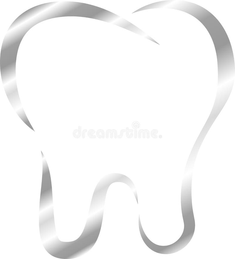 Silver Line Drawing of Tooth Stock Vector - Illustration of background ...