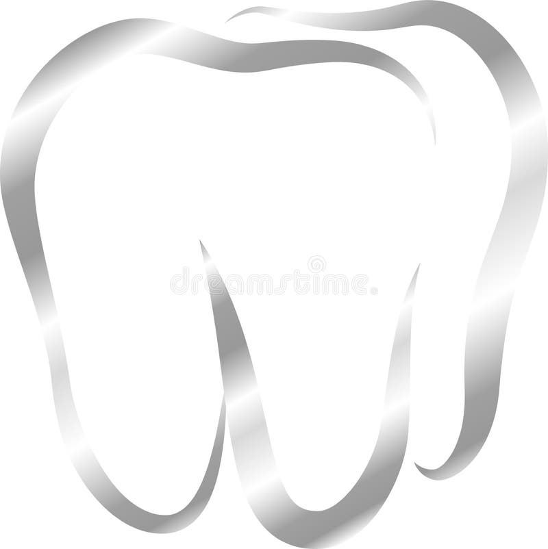 Silver Line Drawing of Tooth Set Stock Vector - Illustration of cute ...