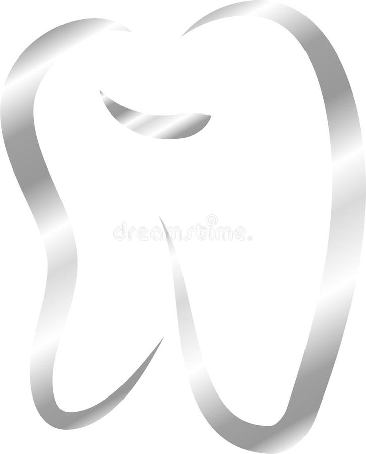 Silver Line Drawing of Tooth Stock Vector - Illustration of natural ...