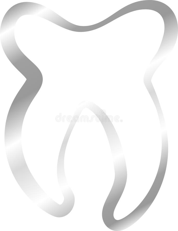 Silver Line Drawing of Tooth Stock Vector - Illustration of oral ...