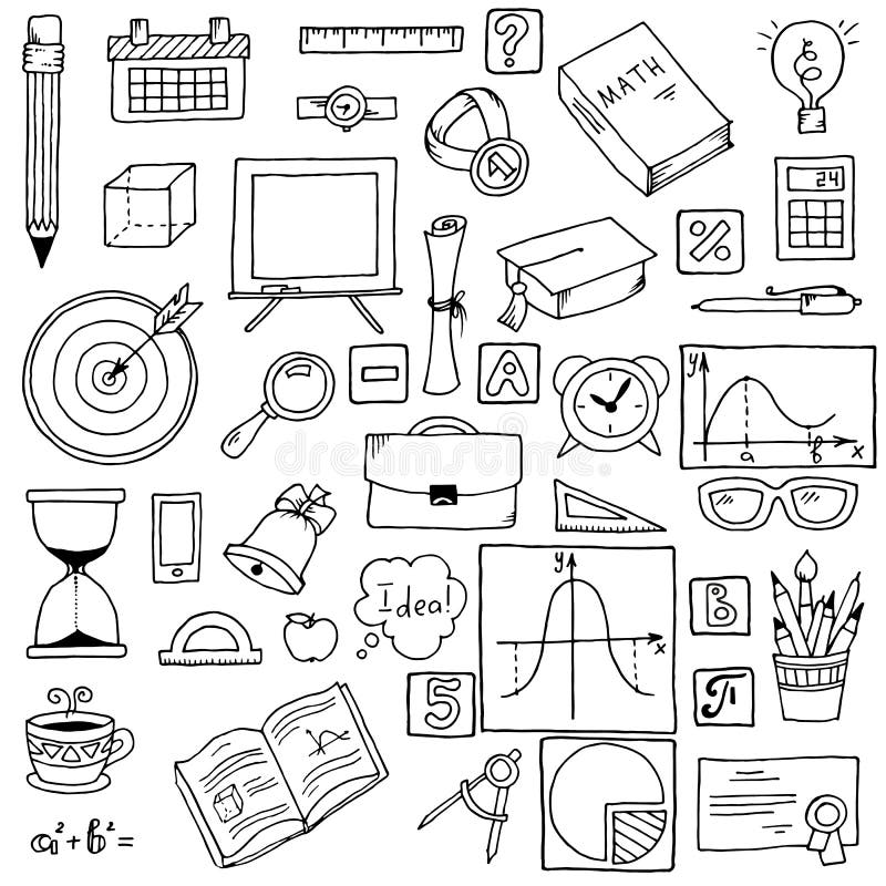 Illustration of Icons on a Mathematics Theme. Stock Vector ...