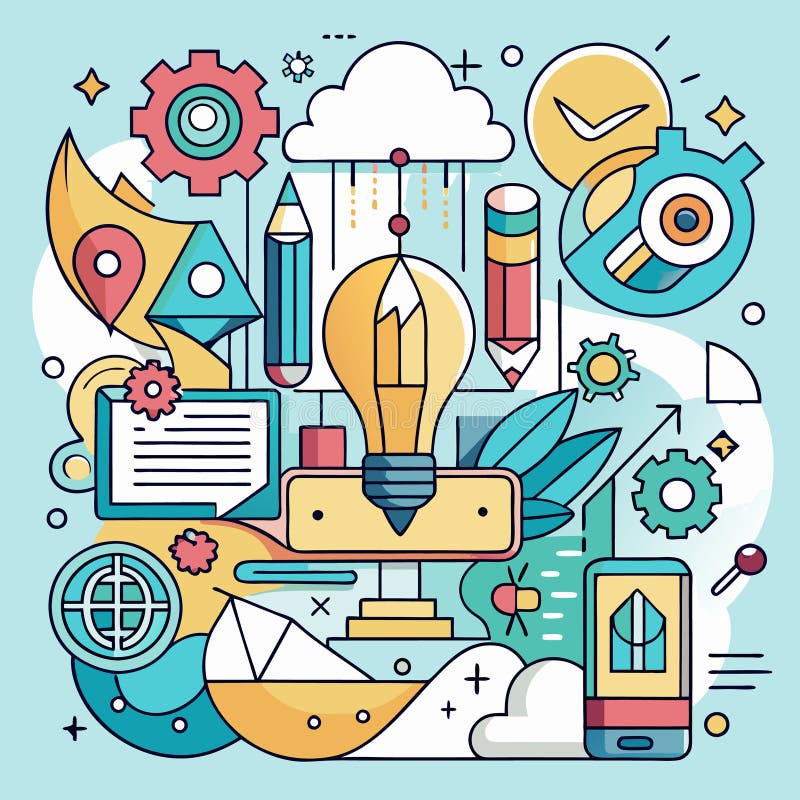 Illustration of Ideas, Innovation, and Technology Stock Vector ...