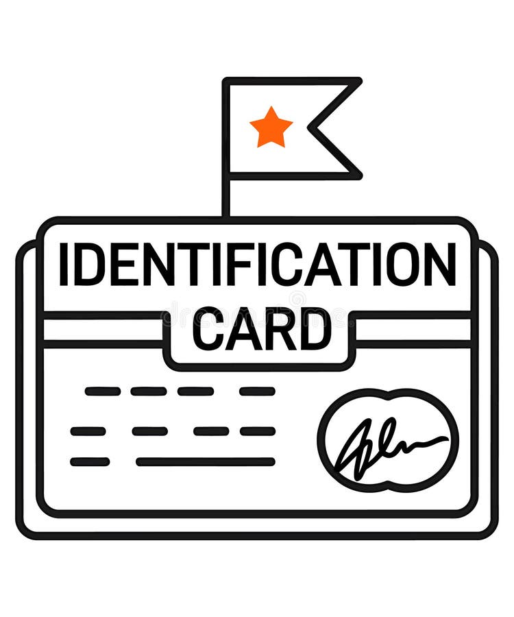 Illustration of an Identification Card with Bold Text Stating ...