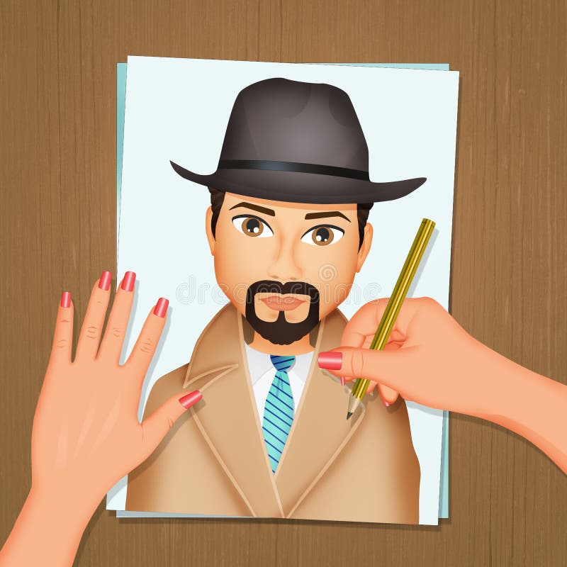 Illustration of Identikit of Man Stock Illustration - Illustration of ...