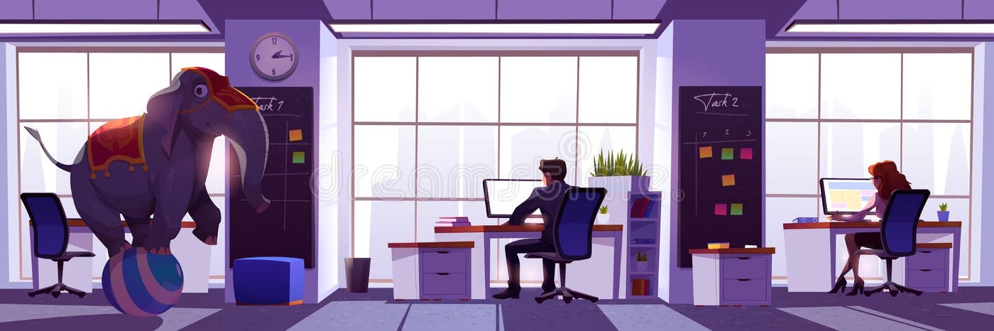 Cartoon Busy Elephant Stock Illustrations – 62 Cartoon Busy Elephant ...