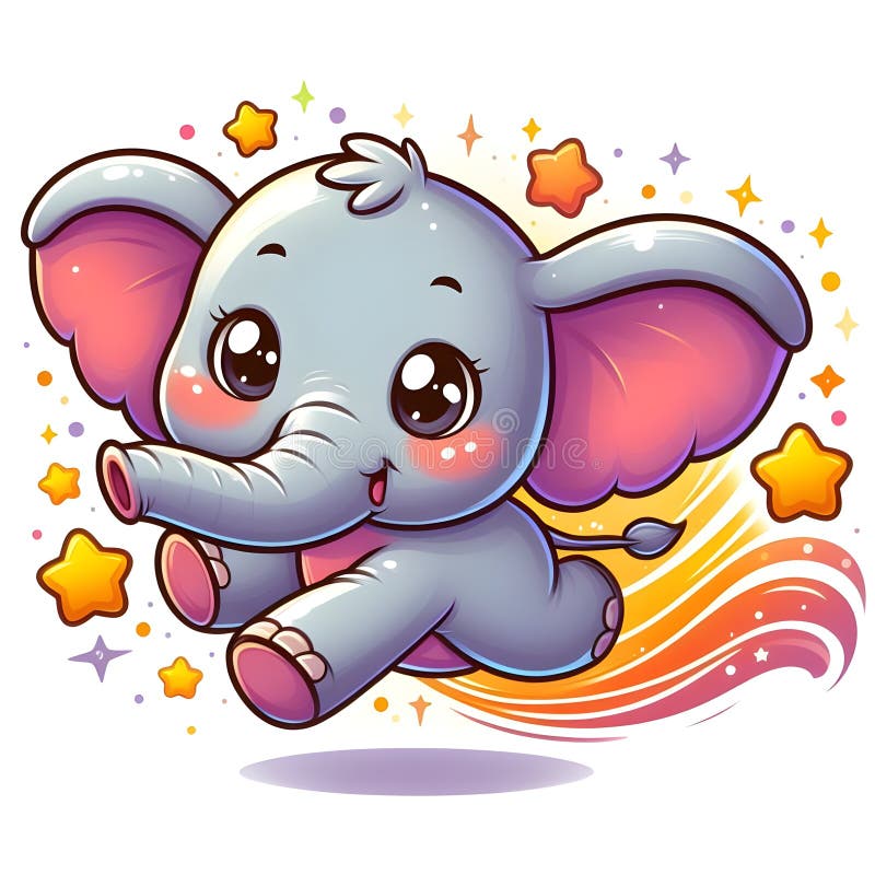 Illustration of a Jumping Elephant Stock Illustration - Illustration of ...