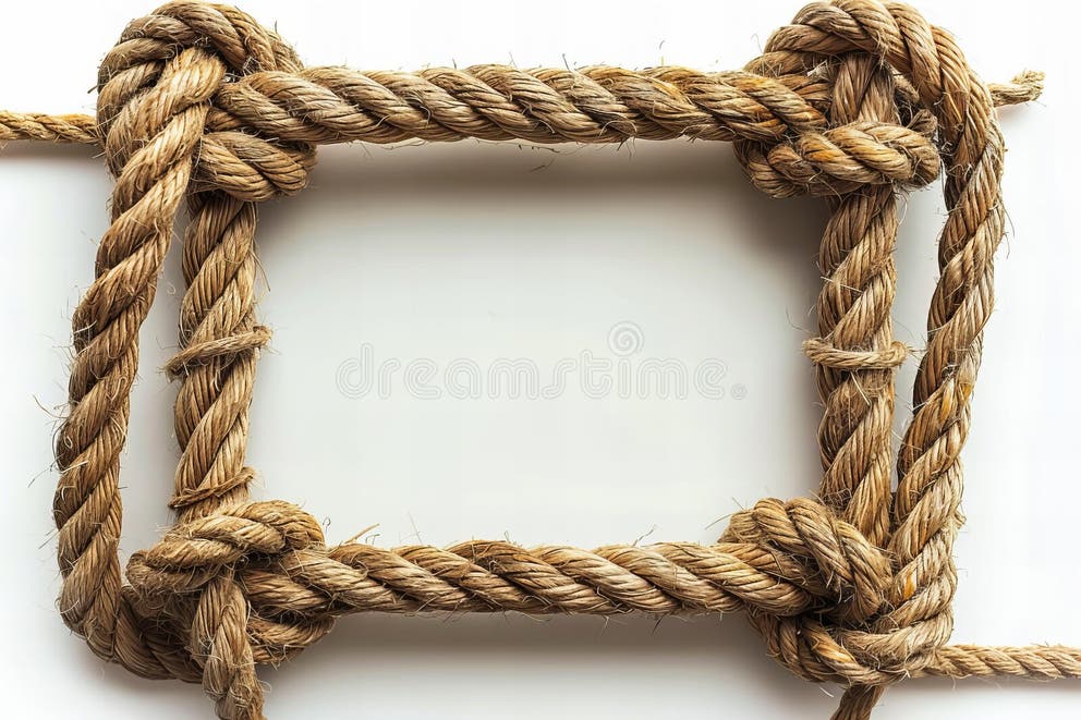 Illustration of the Rectangular Frame Made of Rope is Isolated on White ...