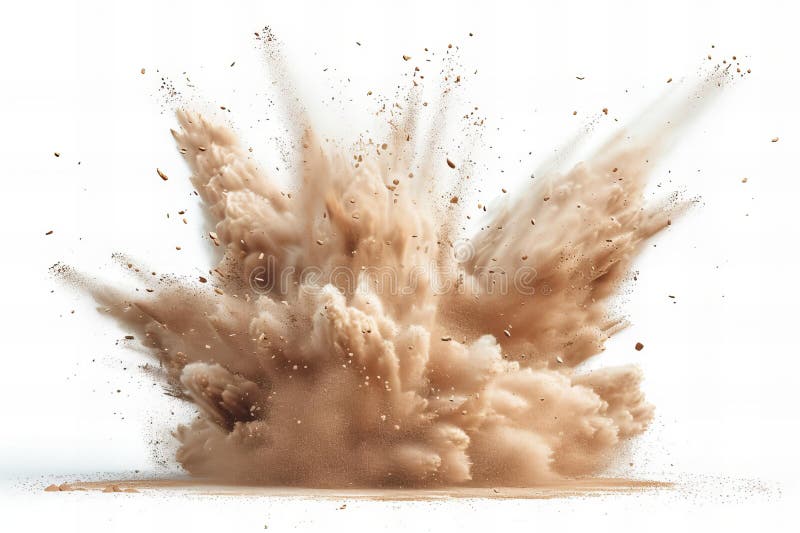 Illustration of Sand Explosion Isolated on White Background, Simple ...