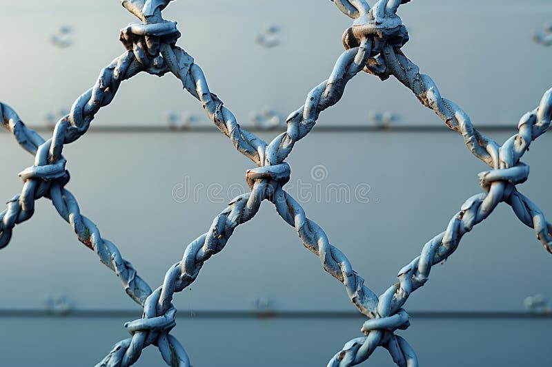 Illustration of Thin Chain Wire Fence, Seamless Pattern on White ...