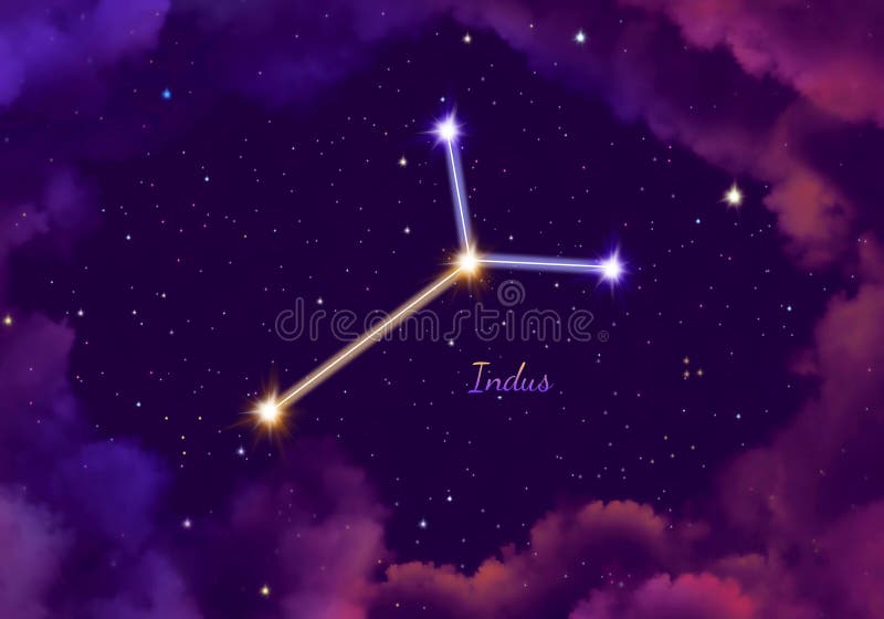 Constellation of Indus stock illustration. Illustration of science ...
