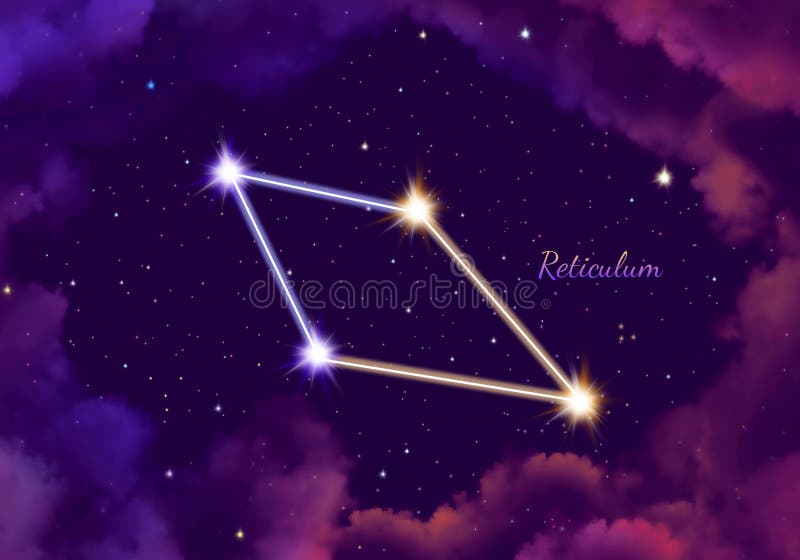 Reticulum Constellation. Starry Night Sky. Cluster of Stars, Galaxy ...